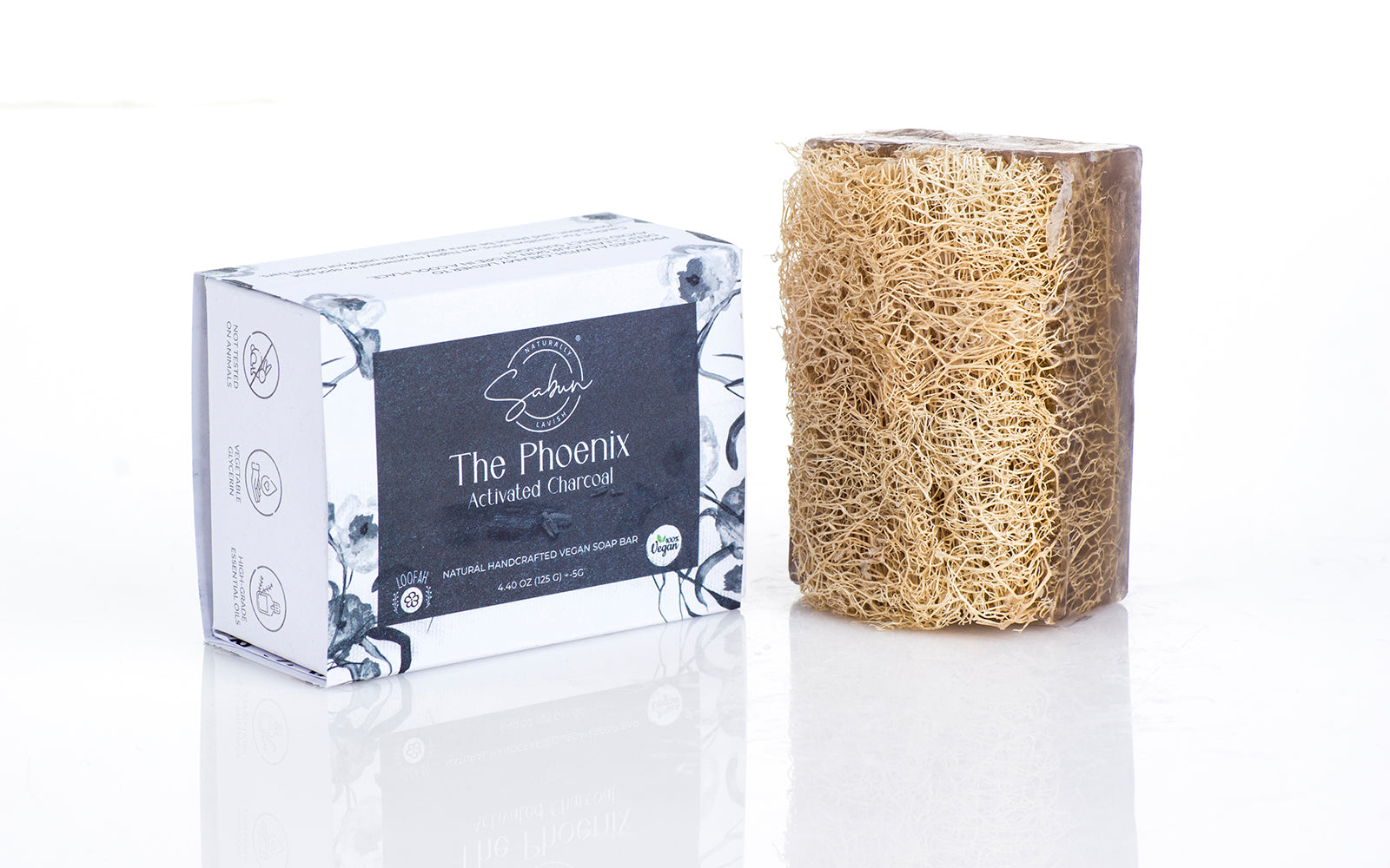 The Phoenix - Activated Charcoal with Loofah Natural Vegan Soap Bar ...
